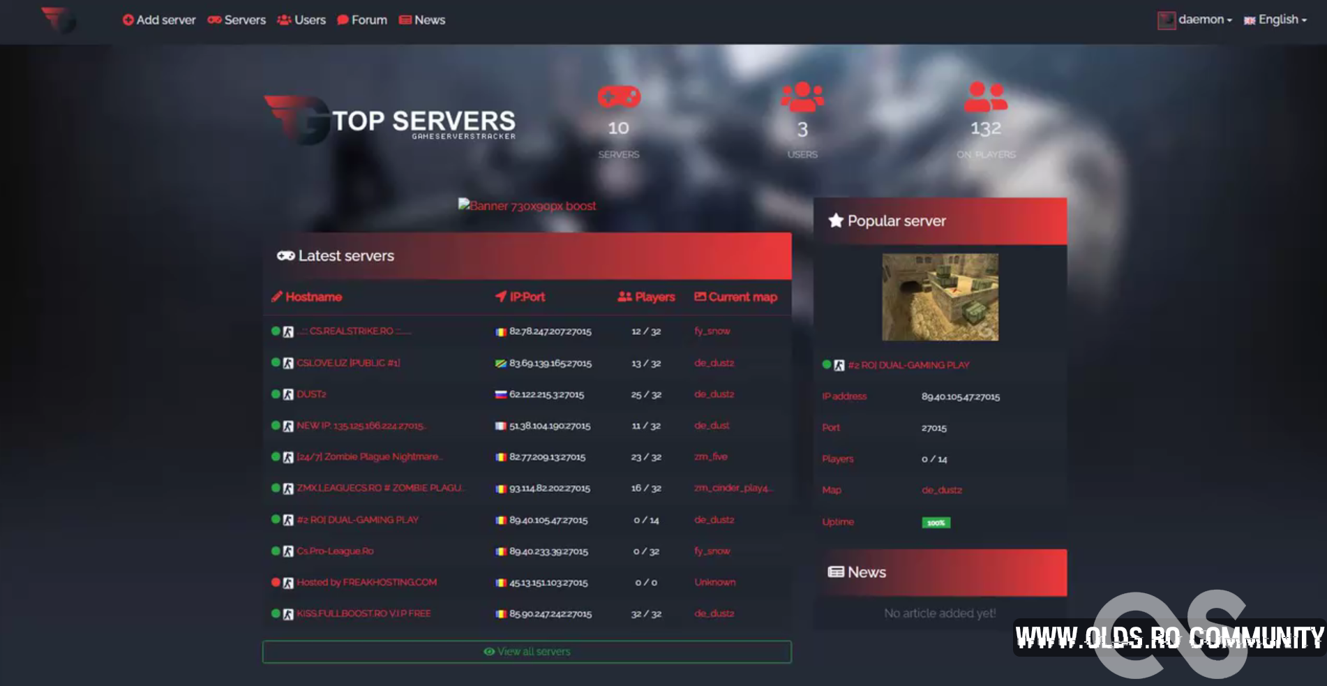 phpGameTracker - PHP Game Servers List, Tracker, Banners, Players ...